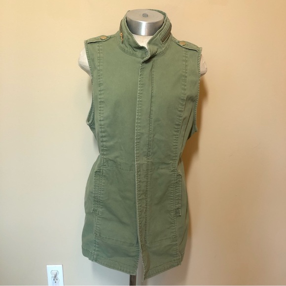 CAbi | Jackets & Coats | Cabi Explorer Utility Vest Army Military ...